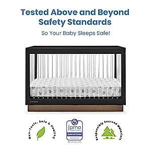 Delta Children James Acrylic 4-in-1 Convertible Crib - Greenguard Gold Certified, Midnight Grey/Acorn
