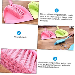 KOMBIUDA 2pcs Mini Broom Dustpan Set Keyboard Cleaning Tool Small Clean Broom Brush Tiny Broom Dustpan Mini Dust Broom Mini Desk Broom Desktop Broom Small Broom Brush Mini Brush Plastic