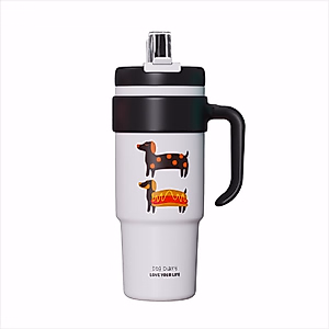 IRNATO Family Size Thermos Mug 316 Stainless Steel With Handle, Leak-proof, Can Be Freely Matched With Family Combinations, Cute Pet Logo, Easy To Carry, Full Of Flowers And Cute Pets12OZ,20OZ,40OZ