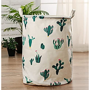 Large Green Catcus Laundry Hamper Bucket for Storage Bin,Kids Room, Home Organizer, Nursery Storage, Baby Hamper with Cactus Design
