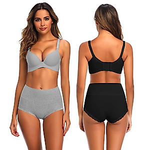 OPIBOO Plus Size Womens Underwear Cotton Comfort Postpartum Essentials Panties Ladies High Waisted Tummy Control Briefs Multipacks