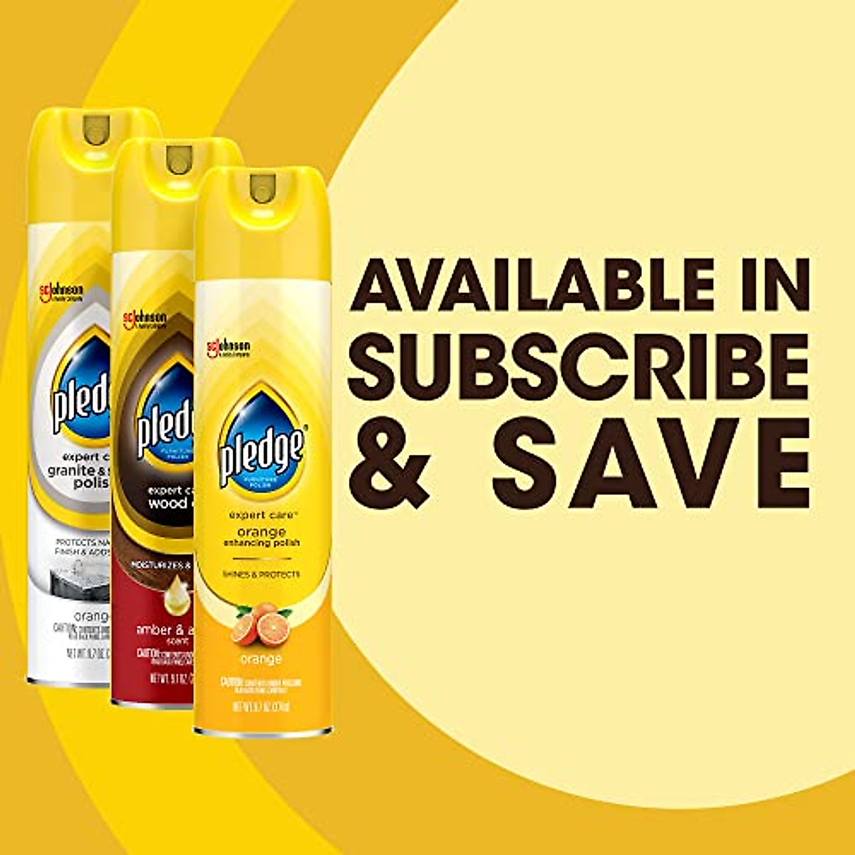 Pledge Expert Care Wood Polish Spray, Shines and Protects, Removes Fingerprints, Orange, 9.7 oz (Pack of 1)