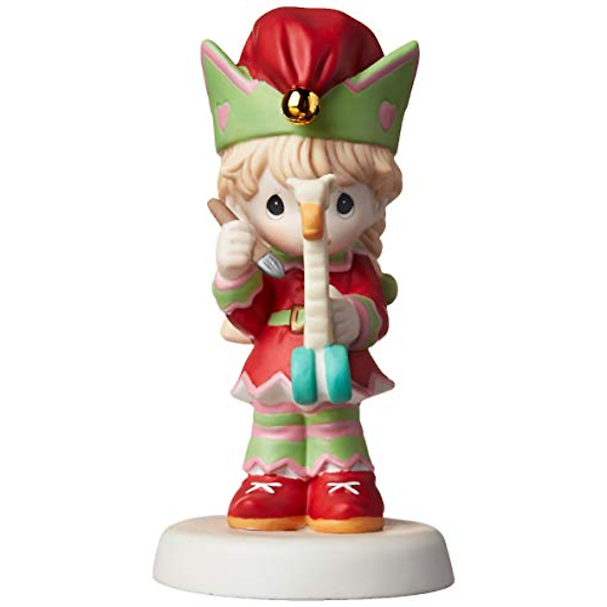 Precious Moments Paint Your Christmas with Love 4th Annual Elf Bisque Porcelain 191021 Figurine, One Size, Multi
