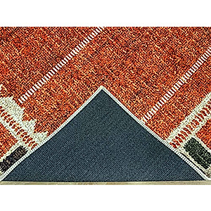 AK RUGS Contemporary Printed Area Rug Gloria Collection Living Room Kitchen Hallway Rug (Orange, 6' x 9')