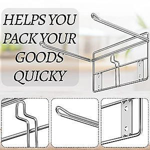 2 Pcs Hanging Plastic Bag Holder Garbage Trash Bag Holder Stainless Steel Grocery Bag Holder T Shirt Bag Holder Rack T Shirt Bag Rack Wall for Cabinet Kitchen Door Restaurant Business Checkout Counter