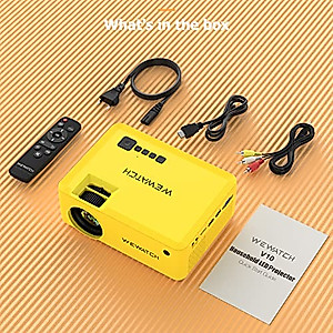 WiFi Video Projector, WEWATCH V10B Wireless Portable Movie Projector with Bluetooth Full HD 1080P Supported Home Theater Video Projector Compatible with HDMI, VGA, TV Stick, iPhone, Android