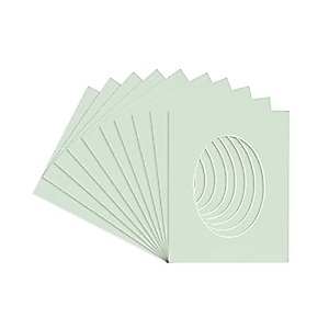 CountryArtHouse Honeydew Green Acid Free 20x30 Oval Picture Frame Mat with White Core Bevel Cut for 18x26 Pictures - Fits 20x30 Frame - Pack of 25 Matboards