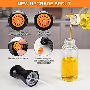 Oil Sprayer for Cooking - 210ml Glass Olive Oil Dispenser Bottle Spray Mister-Reusable Food Grade Oil Vinegar Spritzer Sprayer Bottles,kitchen Gadgets Accessories for Air Fryer,Salad Making,Baking,BBQ