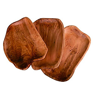 Hurricom Root Wood Dish, Vintage Ring Dish Hand Carved Artworks - 13-14 inch,Oval Shape Party Platter and Tray for Sandwich Bread Serving, Appetizer Display
