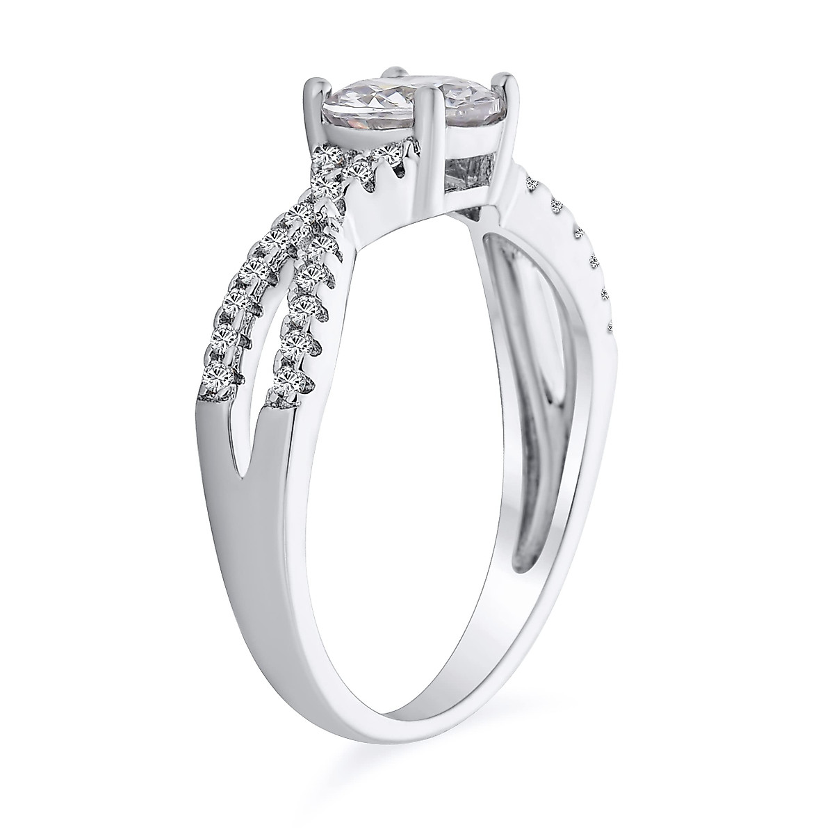 Bridal Set 2CTW Solitaire AAA Cubic Zirconia Pave CZ Twist Criss Cross Infinity Engagement Ring For Women Anniversary Engagement Wedding Band Ring Set for Women .925 Sterling Silver