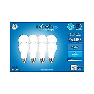 GE Refresh 60-Watt EQ A19 Daylight Dimmable LED Light Bulb (8-Pack)