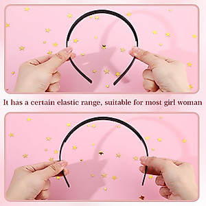 XunYee Hairband, 100 Pcs Plastic Headbands with Teeth, Plain Headbands for Women Girls, DIY Hair Accessories, Black, 10 mm
