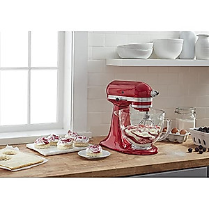 KitchenAid KSM155GBCA 5-Qt. Artisan Design Series with Glass Bowl - Candy Apple Red