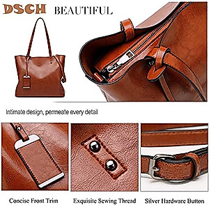Women Top Handle Satchel Handbags Shoulder Bag Messenger Tote Bag Purse Faux Leather Tote Bag(Coffee)