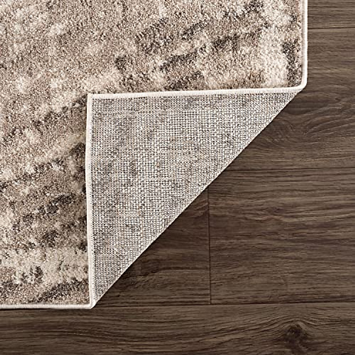 Abani Rugs Contemporary Sand Dunes Area Rug - Modern 6’ x 9’ Blue & Beige Premium No-Shed Under Table Area Rug