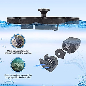 Qualife Solar Water Fountains Outdoor, Solar Powered Fountain Pump for Bird Bath,1.6W Solar Pond Fountain Pump for Garden Decor,Birdbath Pond Pool .