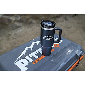 Pittman Outdoors 30oz. Hydration Tumbler with Comfort Soft Handle, Black - Vacuum Insulated Travel Coffee and Drink Mug