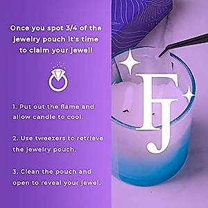 Fragrant Jewels Birthstone Candle with Ring Inside - Aquamarine March, Size 5 | Rhodium Plated Ring with 11oz Prize Candle | Surprise Candles with Jewelry | Vegan Candle Ring Present/Birthday Gift