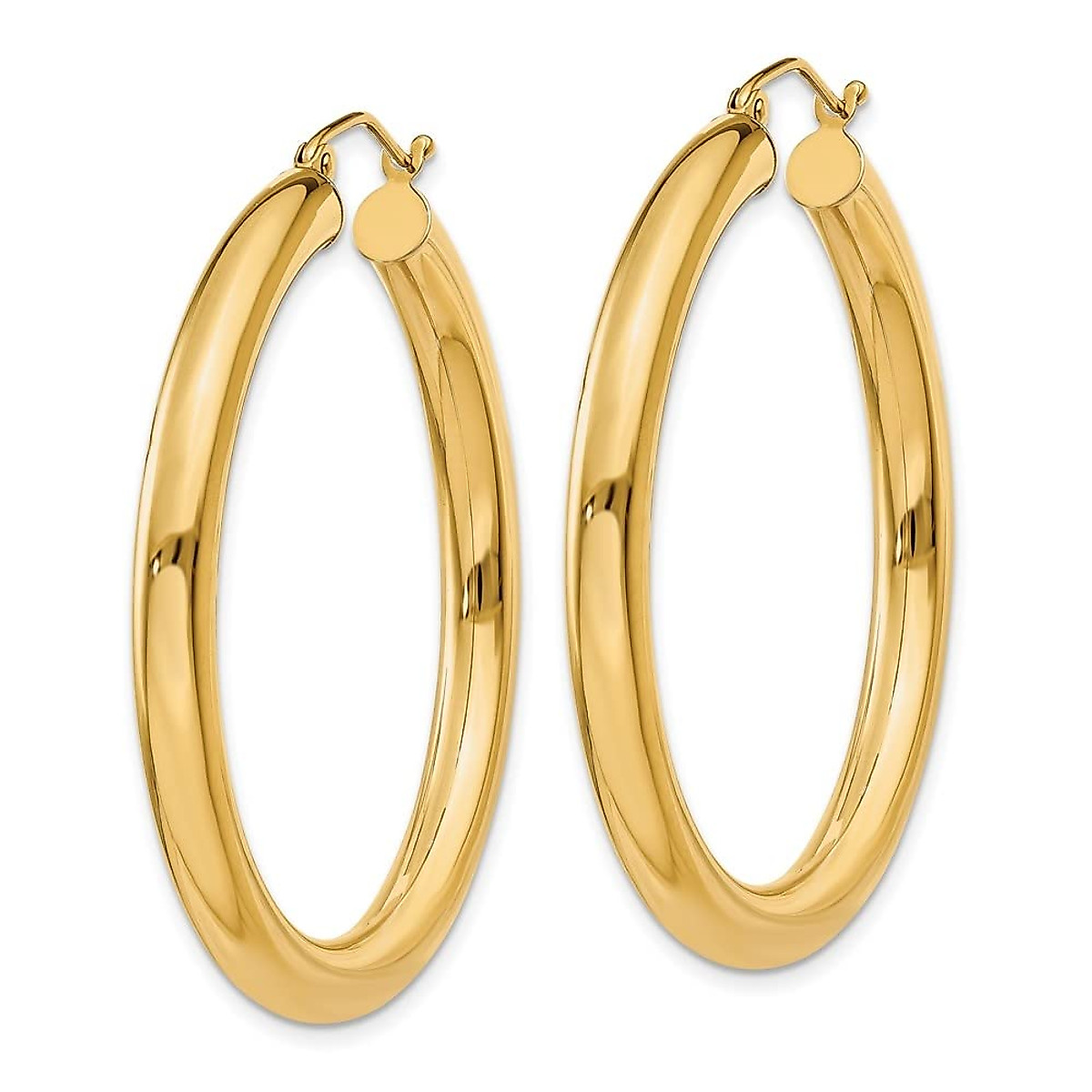 Diamond2Deal 14k Yellow Gold Tube Hoop Earrings Fine Jewelry for Women (L- 1.57 inch, W- 0.16 inch)