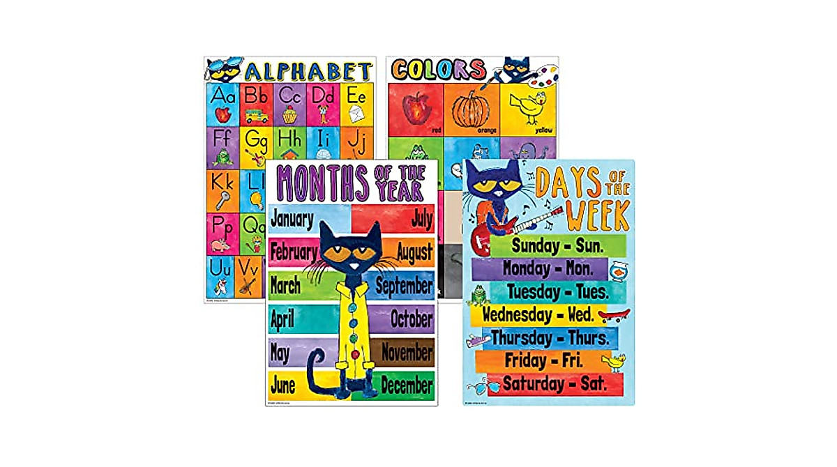 Pete The Cat Early Learning Poster Pack - 11" x 15"