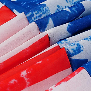 DDSOL Women's American Flag Kimono Cover up Beachwear Cardigan Loose Tops Shirt Blouse(Red One Size)