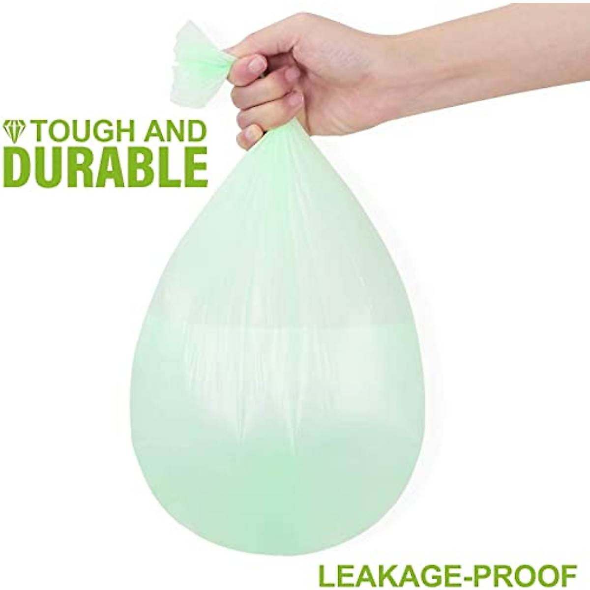 1.2 Gallon Small Trash bags Biodegradable Mini Bathroom Garbage Bags Fit 4.5 Liter Trash-Can-Liners for Bathroom Kitchen Office (150 Counts,Green)