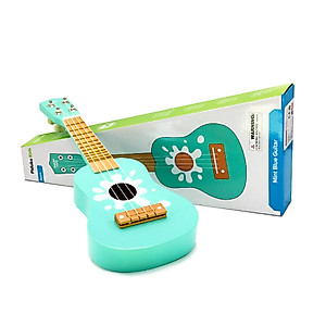 Pidoko Kids Toy Guitar Wooden Ukulele - Mint Blue - Musical Toys for Toddlers Boys and Girls