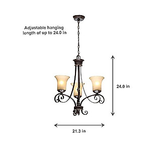 Hampton Bay 14708 Bayessex 3-Light Aged Black Chandelier