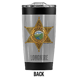 Longmire Badge Stainless Steel Tumbler 20 oz Coffee Travel Mug/Cup, Vacuum Insulated & Double Wall with Leakproof Sliding Lid | Great for Hot Drinks and Cold Beverages