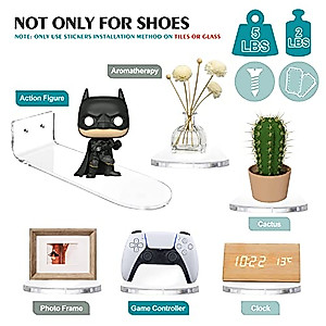 RahTune Shoe Shelves, Floating Sneaker Display, Acrylic Wall Shoe Rack, Show Shelf, Shoe Organizer Holder Wall Mount for Sneaker Collection, Shoe Box