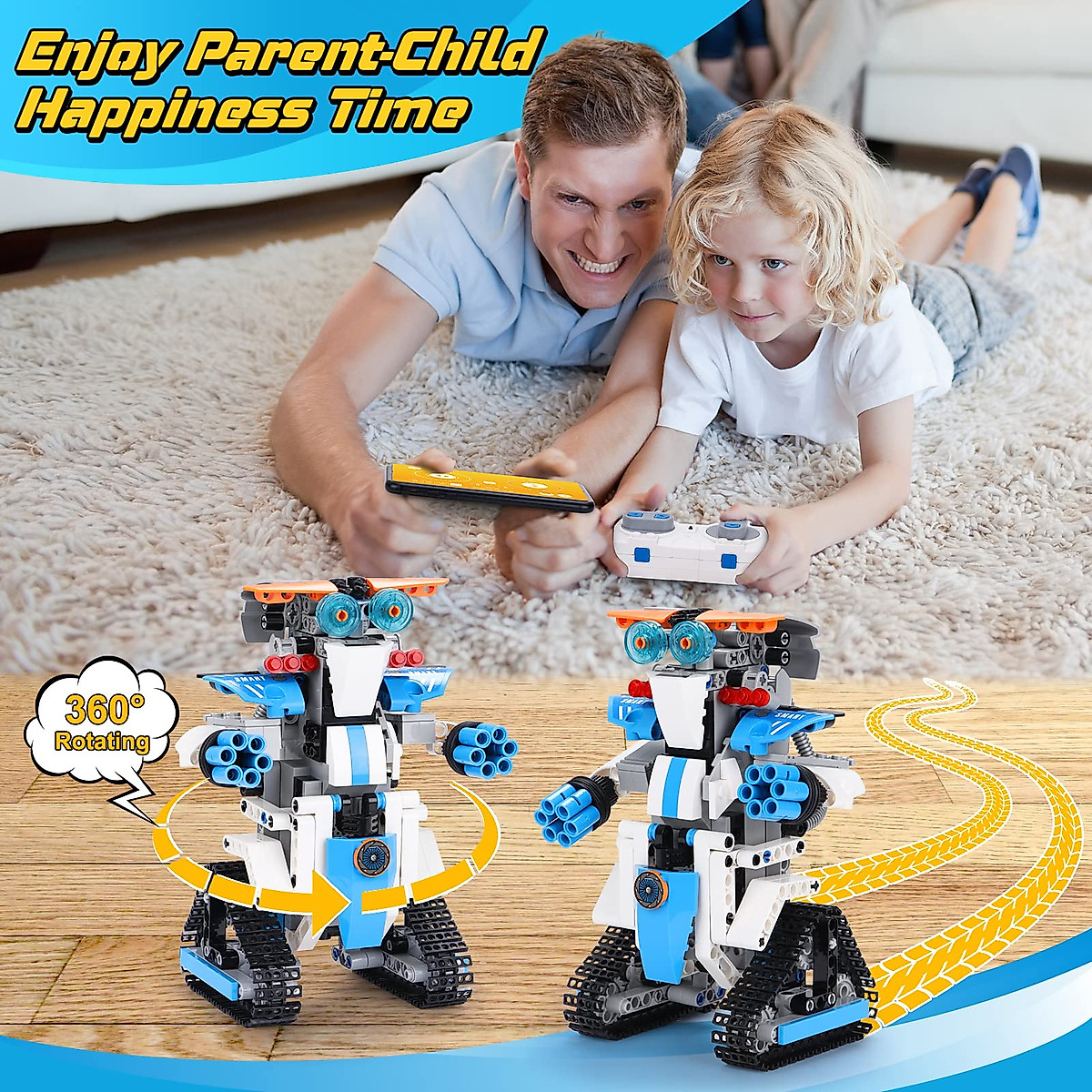 STEM Projects for Kids Ages 8-12, Remote APP Controlled Robot Building Kit Educational Birthday Gifts for Boys Girls-358 Pieces