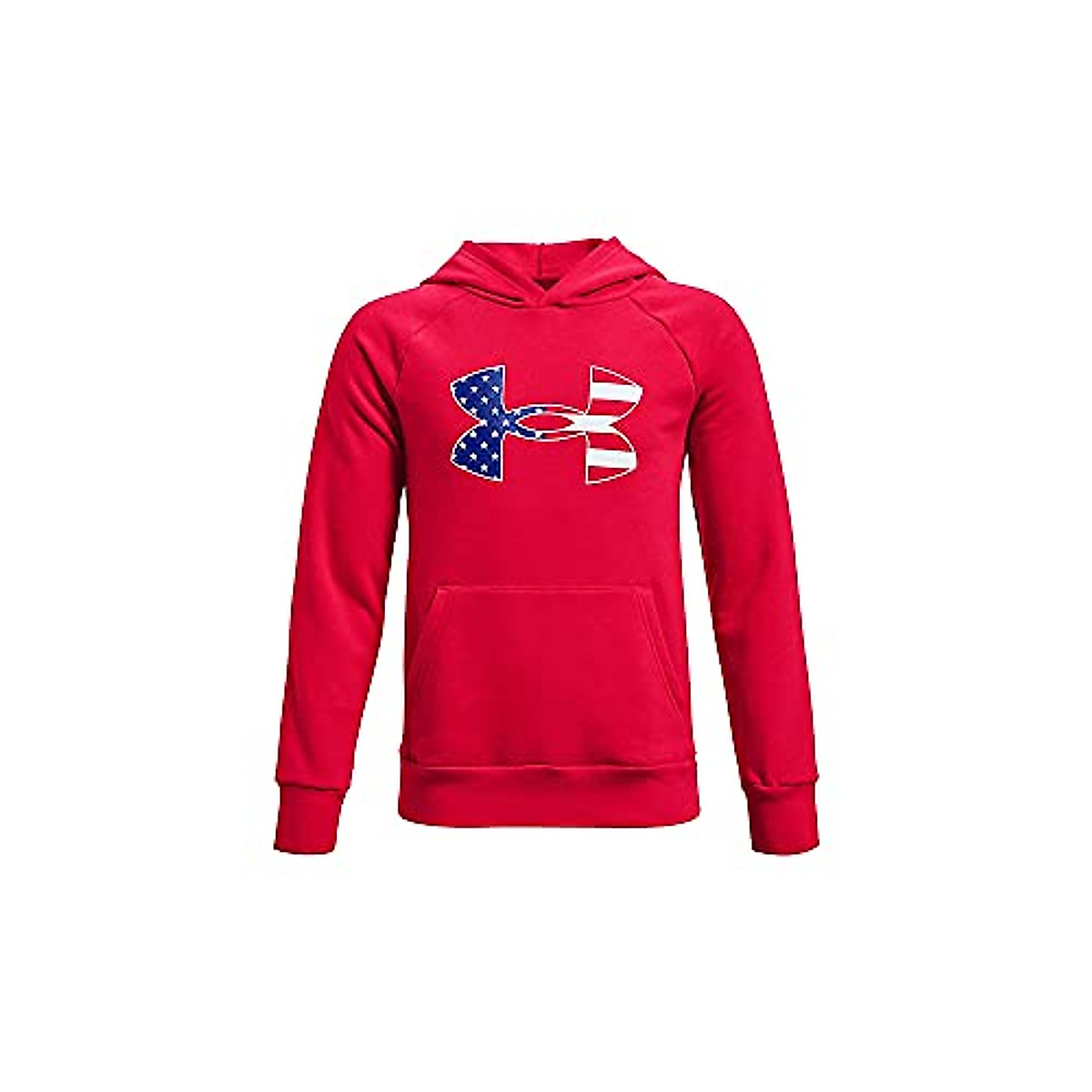 Under Armour Boys Freedom BFL Rival Hoodie, Red (600)/White, Youth X-Large