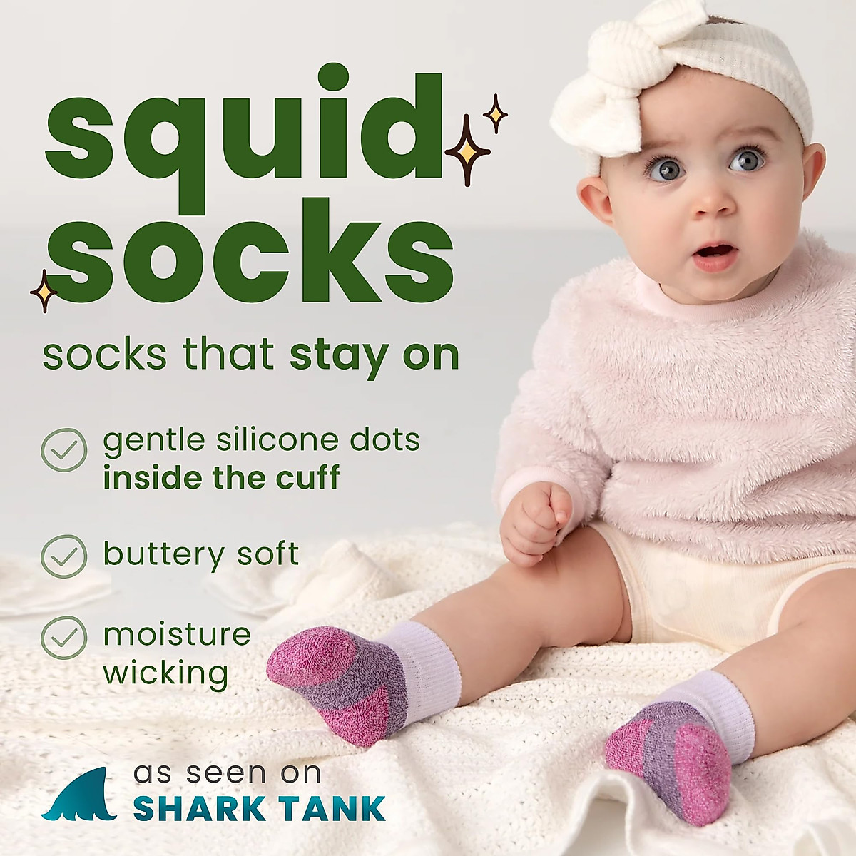 squid socks Unisex Cotton Socks | 0-6M, 6-12M, 12-24M, & 2T-3T | Grip Socks that Stay On | As Seen on Shark Tank | Chelsea