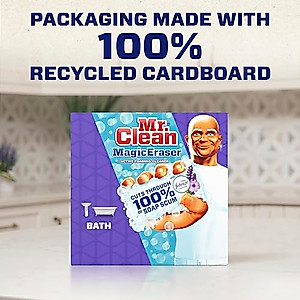 Mr. Clean Magic Eraser, Bathroom, Shower, and Shoe Cleaner with Febreze Lavender Scent, Cleaning Pads with Durafoam, 10 Count