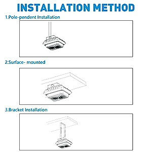OSTEK 55W LED Canopy Light 7150Lm, 5000K Outdoor Garage Light Fixture for Parking Garage Ceiling Lighting 9" x 9", 175-240w HPS/MH Equiv. 100-277VAC IP65 Waterproof, 5 Years Warranty, UL&DLC Listed