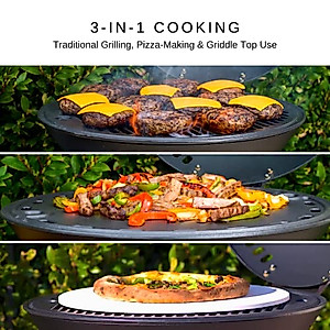 Fuego F21C-H Element Hinged Propane Gas Grill, Dark Gray