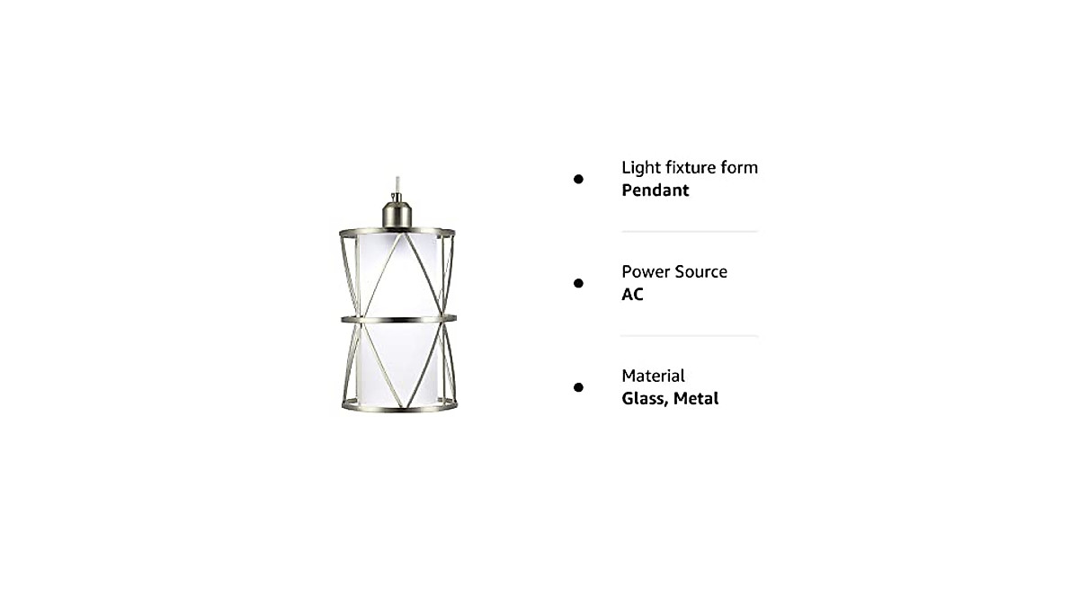 KLOSM Modern Mini Pendant Light - Adjustable Brushed Nickel