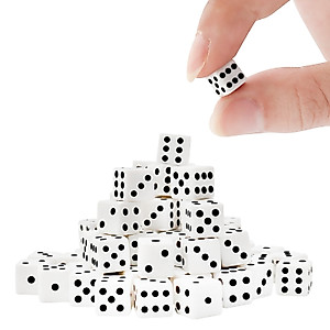 300 Pieces Dices Set Mini Dice 6 Sided Game Dices Tiny Square Corner Dice (0.27 Inch/7mm)