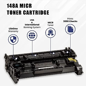 Ampro New OEM Modified HP 148A MICR Toner Cartridge, HP W1480A MICR Toner Cartridge for Check Printing with HP Laserjet Pro 4001dwe, 4001dw, Laserjet Pro MFP 4101 fdwe, 4101fdw. (Prints 3000 Pages)
