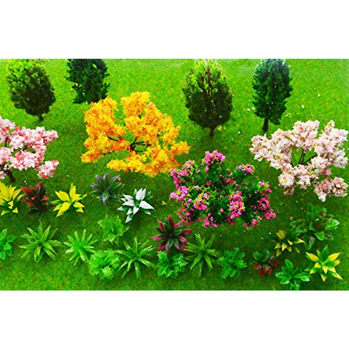 28 Pcs Miniature Fairy Garden Tree Plant Ornament, Mixed Model Trees 1-3 Inches, Miniature Dollhouse Pots Decor Moss Bonsai Micro Landscape DIY Craft Garden Ornament