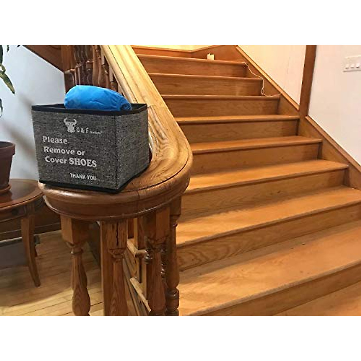 G & F Products Shoe Covers Box, Foldable Collapsible Shoe Covers Holder Bootie Box holds up to 100 Disposable Shoe for Realtors and Open House also works as Foldable Collapsible storage bin 9"x9"x9"