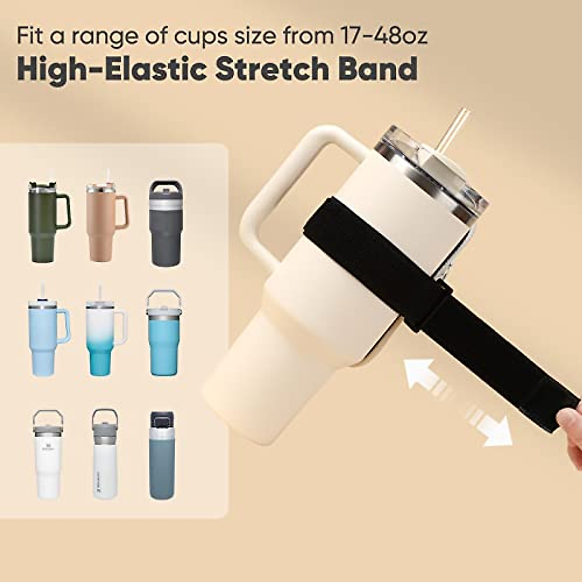 Water Bottle Pouch For Stanley, Gym Tumbler Accessories for Women, Compatible With Stanley Quencher Adventure 40oz & IceFlow 20/30oz, Workout Outdoor Tumbler Pocket for Phone, Card, Keys, Cash-Green