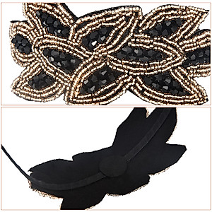 Tatuo 3 Pieces 1920s Flapper Headbands for Women 20s Vintage Headpiece Rhinestone Beaded Leaf Hairband Hair Accessory