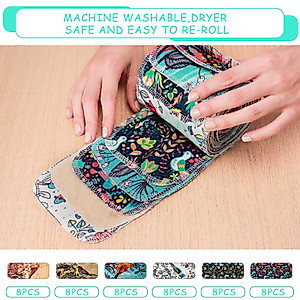 Newwiee 48 Pcs Reusable Toilet Paper Washable Cotton Cloth 12 x 4.3 Inches Paperless Towels Roll Reusable Bidet Towels 2 Sided Flannel Paper Towels Cloth Absorbent Paper Towels Roll No Waste (Bird)