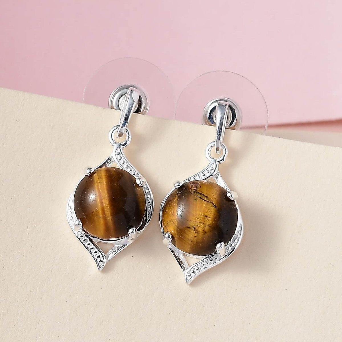 SHOP LC Tiger's Eye Drop Earrings for Women Jewelry 925 Sterling Silver Jewelry Birthday Gifts for Women