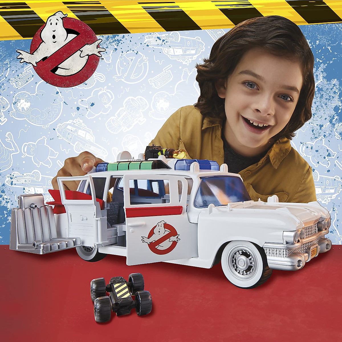 Ghostbusters 2021 Movie Ecto-1 Playset with Accessories for Kids Ages 4 and Up New Car Great Gift for Kids,Collectors,and Fans