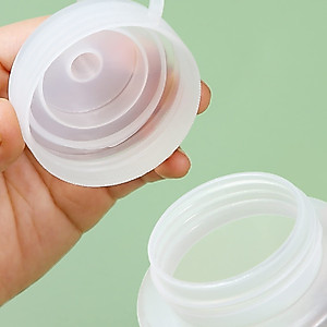 SCWBOEII 6 PCS 12oz Plastic Condiment Squeeze Bottles, Translucent Ketchup Bottles with Measurements For Condiments Olive Ketchup Sauces Dressings and More