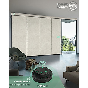 Yoolax Custom XL Smart Sliding Door Blinds,motorized sliding panel blinds works with Alexa,fabric blackout vertical blinds for glass doors.hanging room divider,patio doors,closet doors