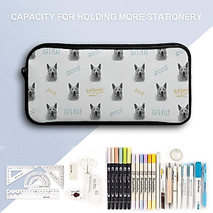 German Shepherd White Pencil Case Pencil Pouch Coin Pouch Cosmetic Bag Office Stationery Organizer