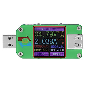 UM24C/UM24 USB 2.0 Power Meter Tester Color LCD Display Voltage Current Power Meter Energy Capacity Measure (UM24)